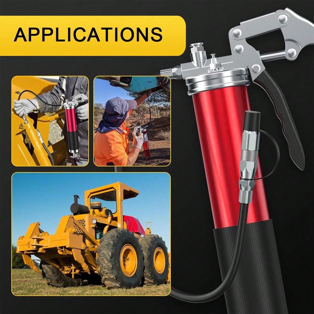 7000PSI Oil Grease Gun Kit Manual Pistol Grip High-Pressure Pumping ...
