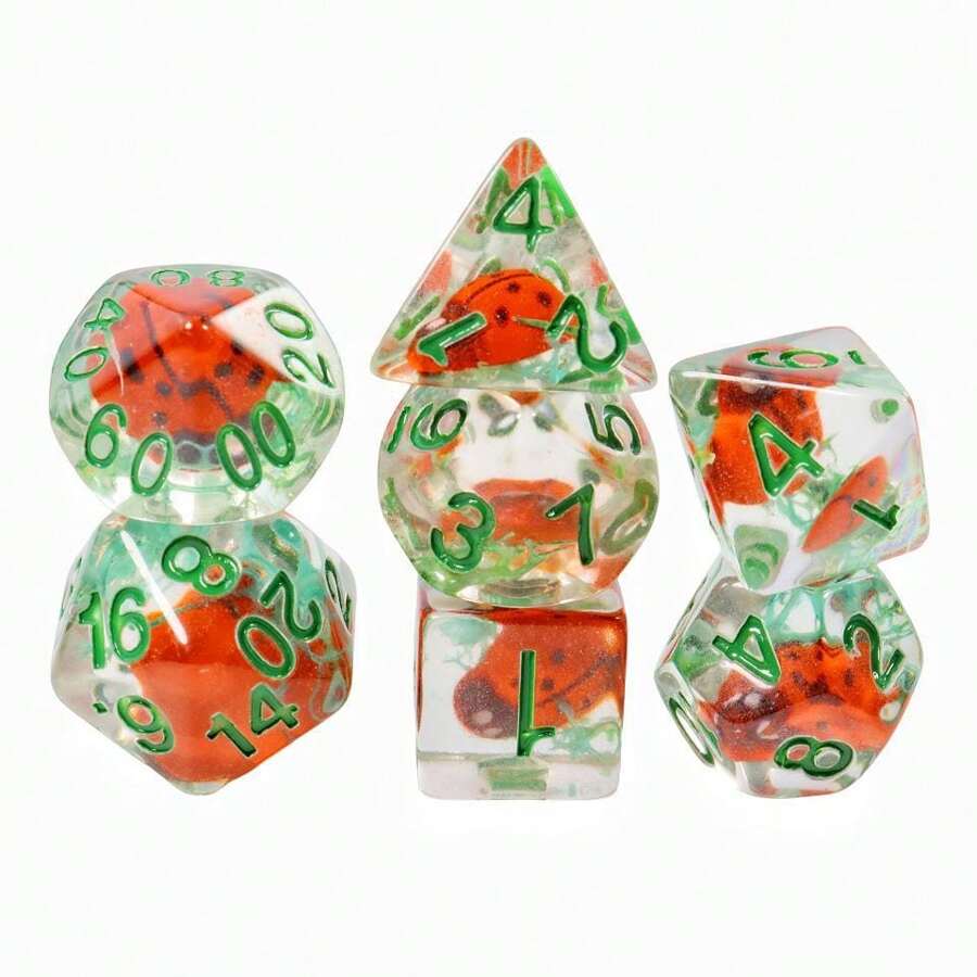 New 7 Pieces Acrylic Polyhedral Dices Set Bar Toys Filled With Ducks ...