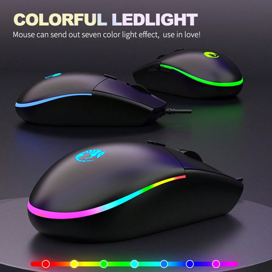 G707 Wired 6 Keys Mouse Colorful Lighting Gaming And Office Compatible ...