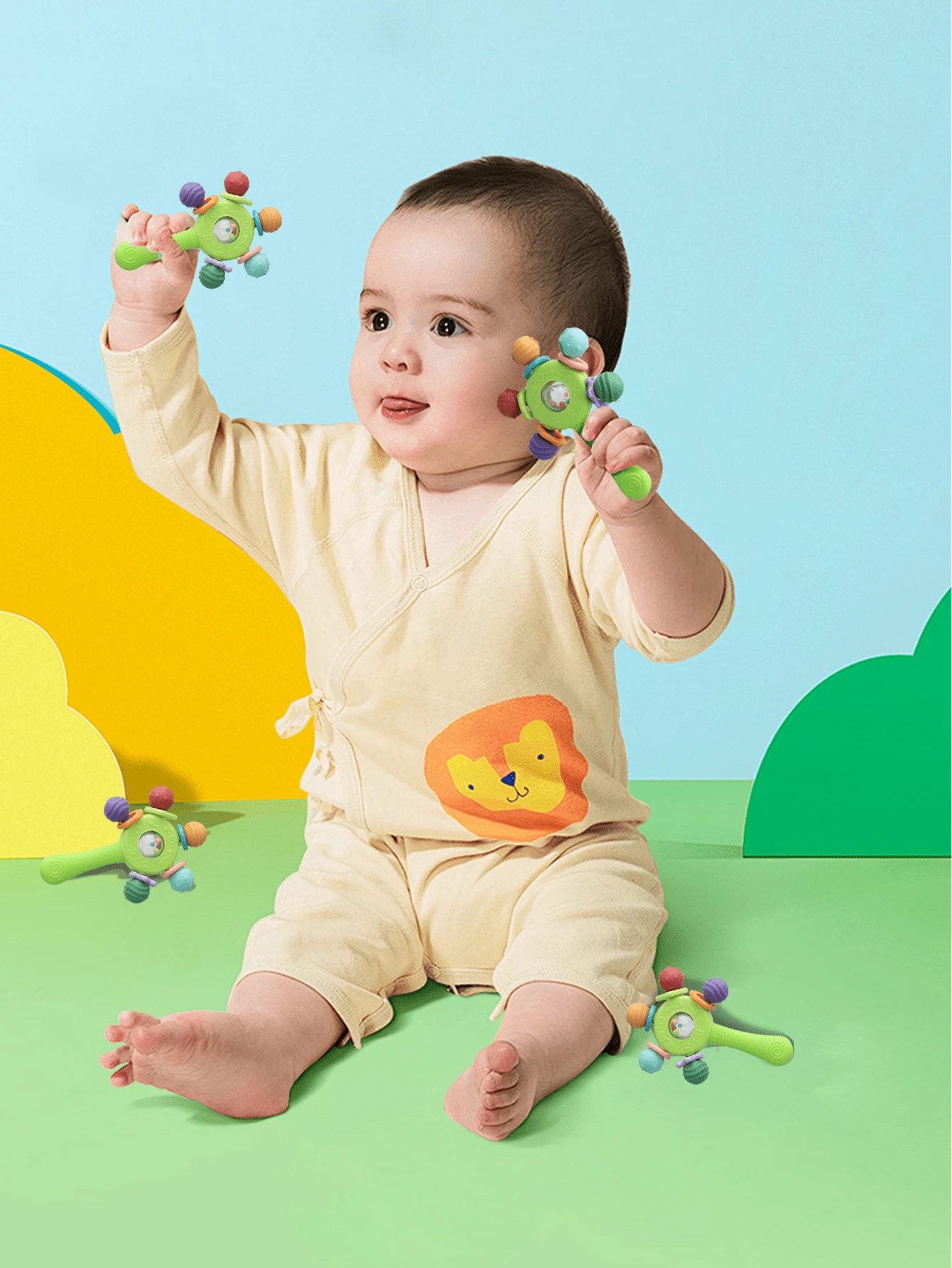 Rattles Puzzle Teether Selected PC Ten TPE Material Soft And Selection ...