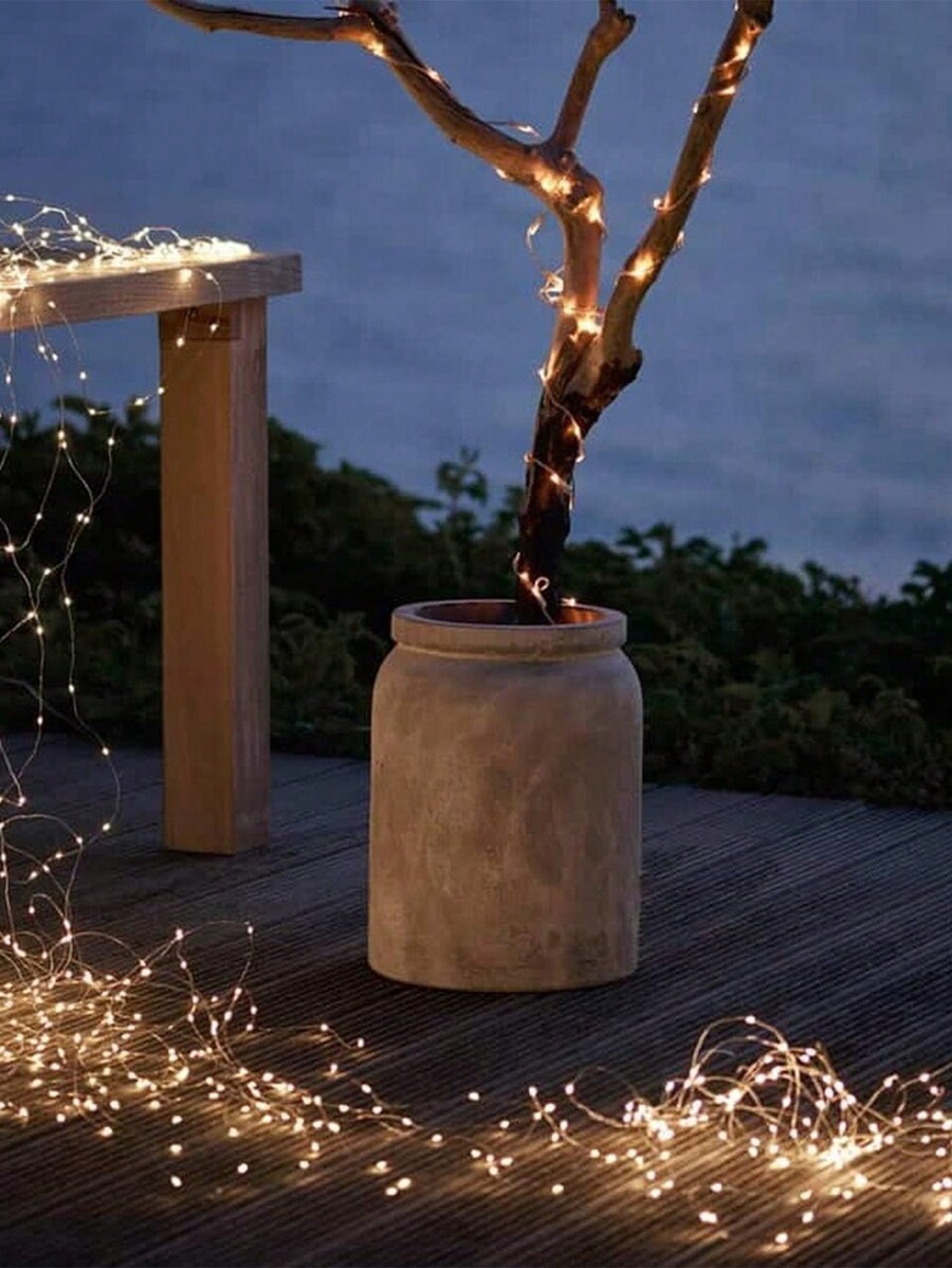 2PCS Luzes de Fada Solares, Luzes de Corda Solares Brancas Quentes Ao ...