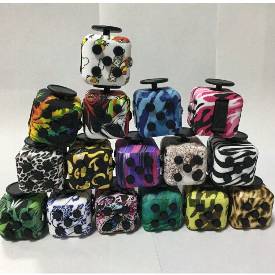 6-Sided Fidget Cube Stress Relief Toy, Anti-Anxiety Pressure Release ...