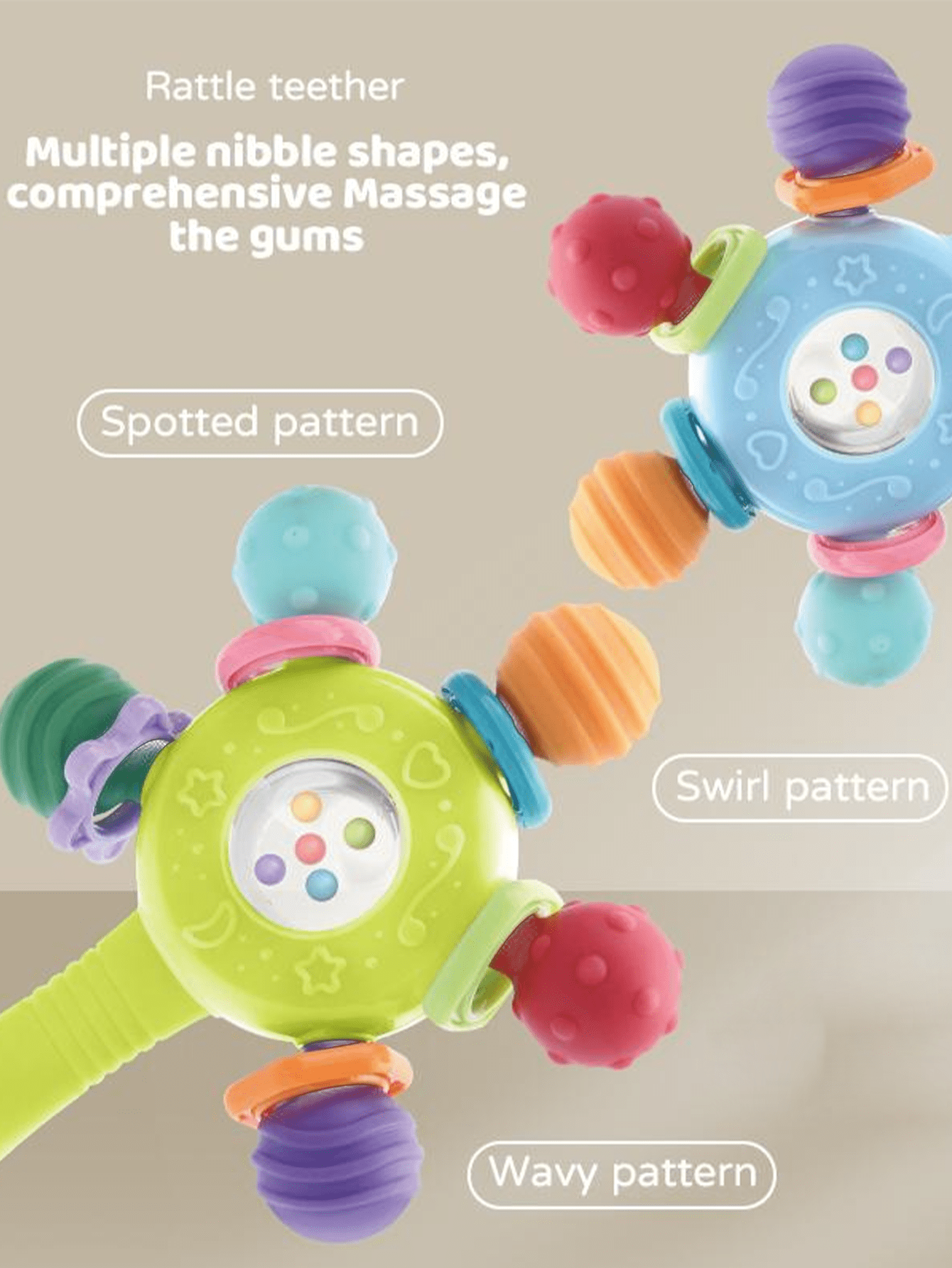 Rattles Puzzle Teether Selected PC Ten TPE Material Soft And Selection ...