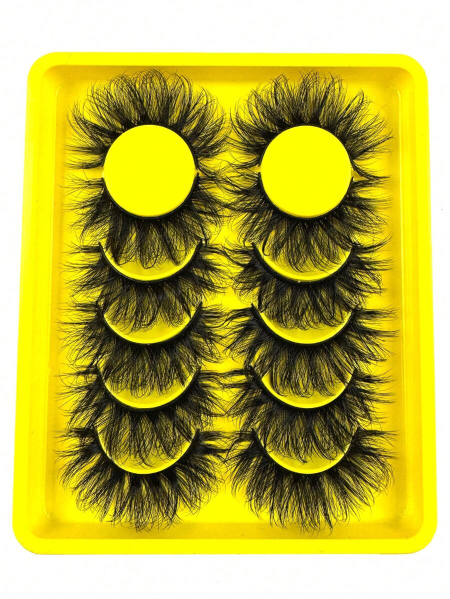 6 Pairs Thick Long False Eyelashes, Dramatic 3D Faux Mink False Lashes ...