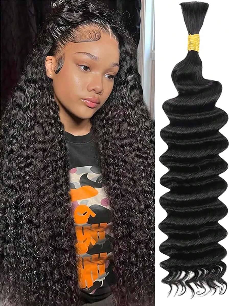 18/22/24/26/28inch Braiding Hair Deep Wave Bulk For Braiding No Weft ...