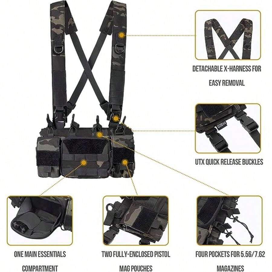 ONETIGRIS OneTigris Chest Rig, MOLLE Chest Rigs Tactical Chest Rig ...