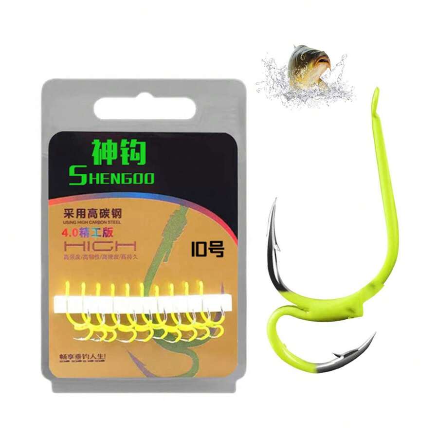 10Pcs/Set Two Tip Sharp Fishing Hook With Strong Durability And ...