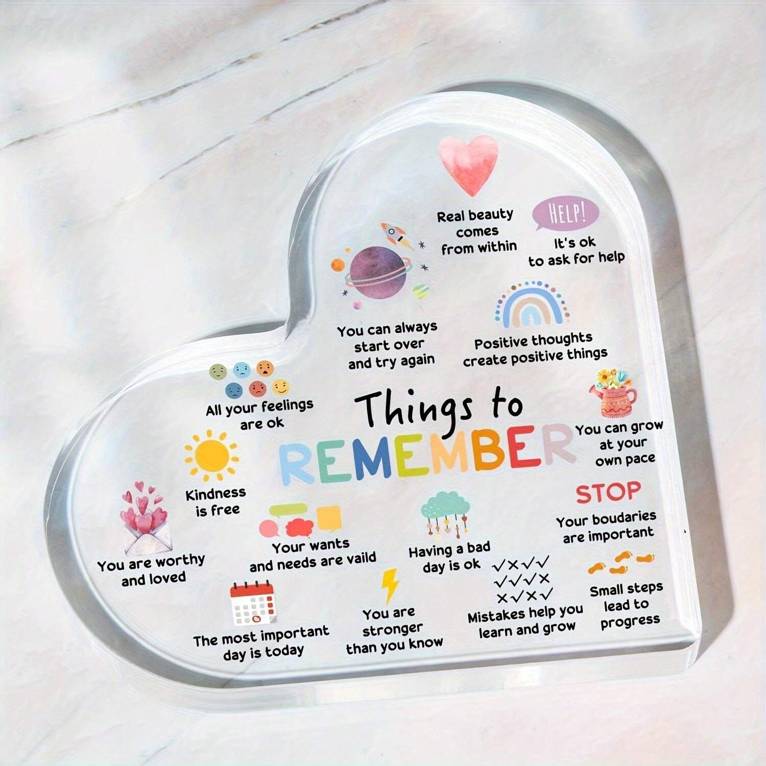 Mental Health Inspired Heart-Shaped Acrylic Sign - Therapeutic And ...