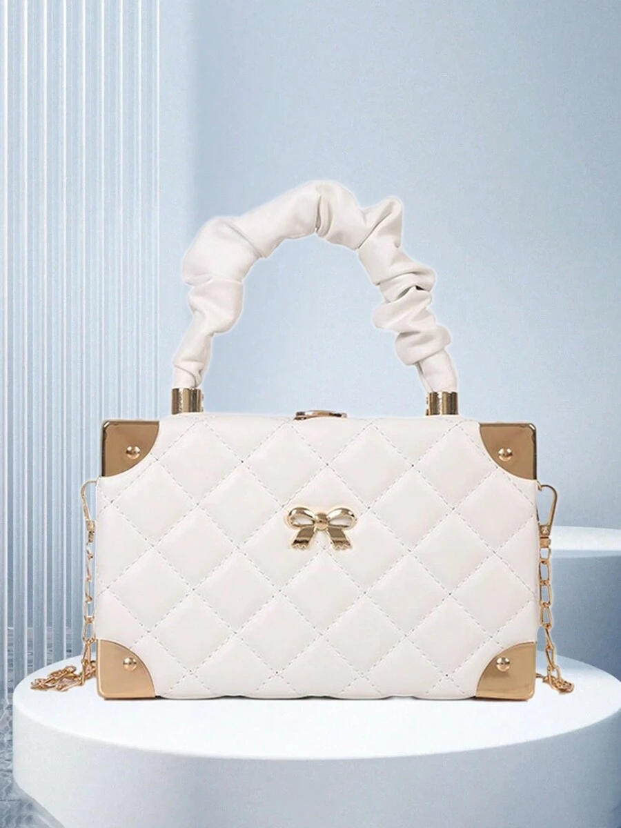 Women's Beautiful Shoulder Bag Corner Embroidery Chain Square Handbag ...