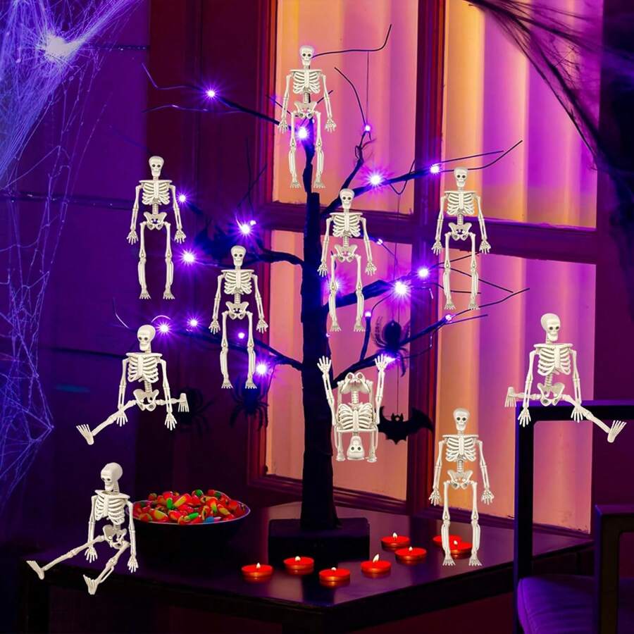 6 Pcs Mini Skeleton Figurine Decoration, Posable Skeleton Decor,Small ...