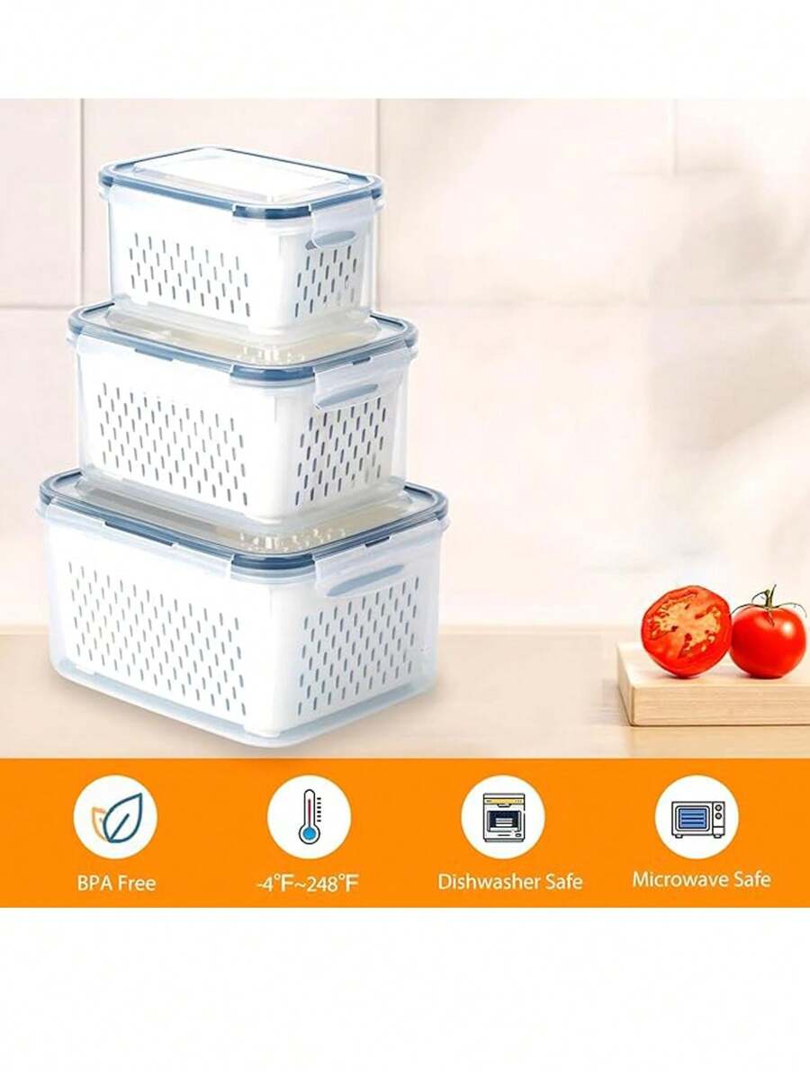 6pcs Food Storage Container Set With Ventilated Lids - Reusable ...