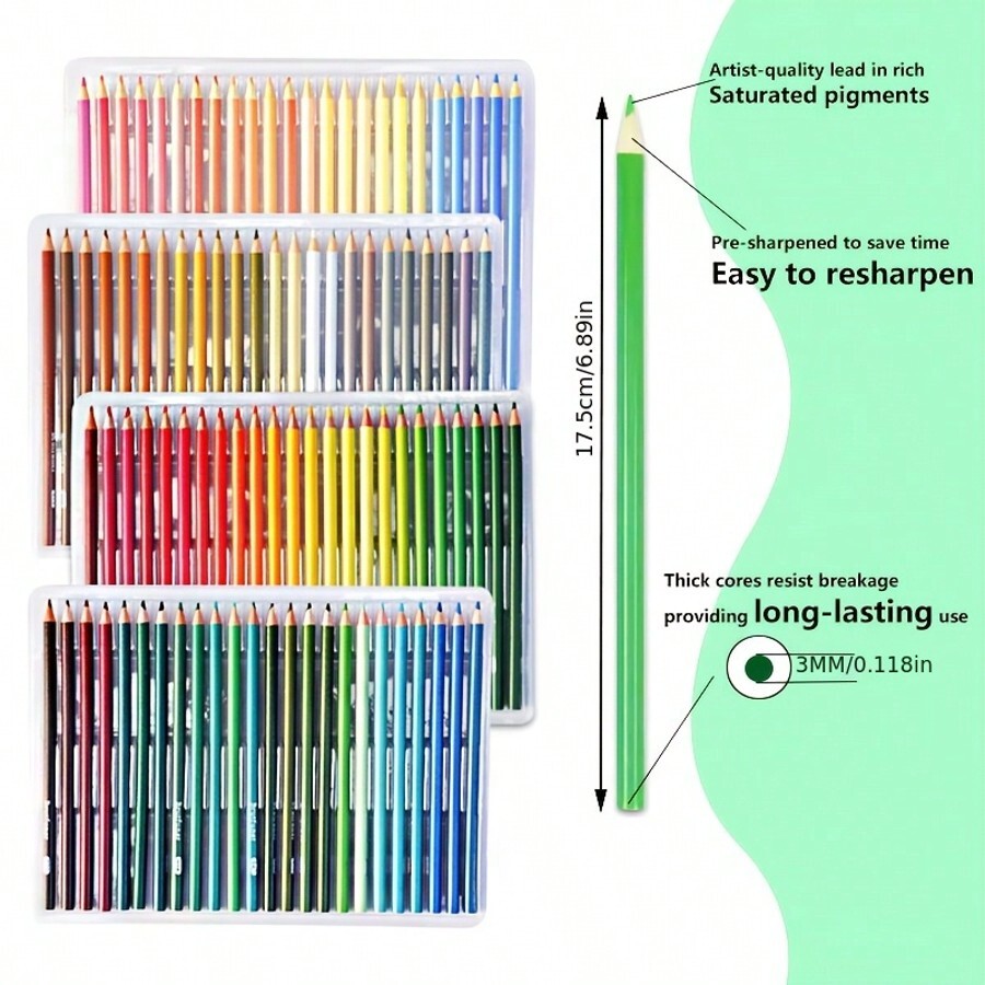 Set di 120 matite colorate professionali in legno, set di colori ad ...