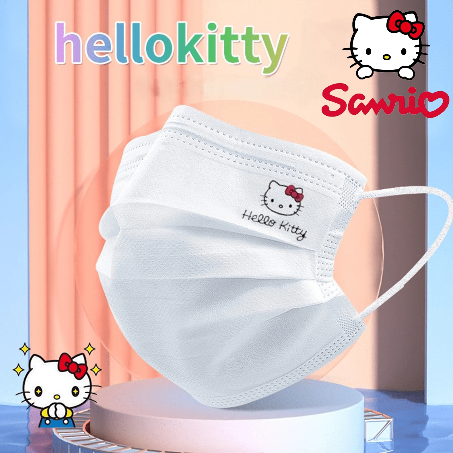 50Pcs/100Pcs Hello Kitty Face Masks/White Masks, Individually Packaged ...