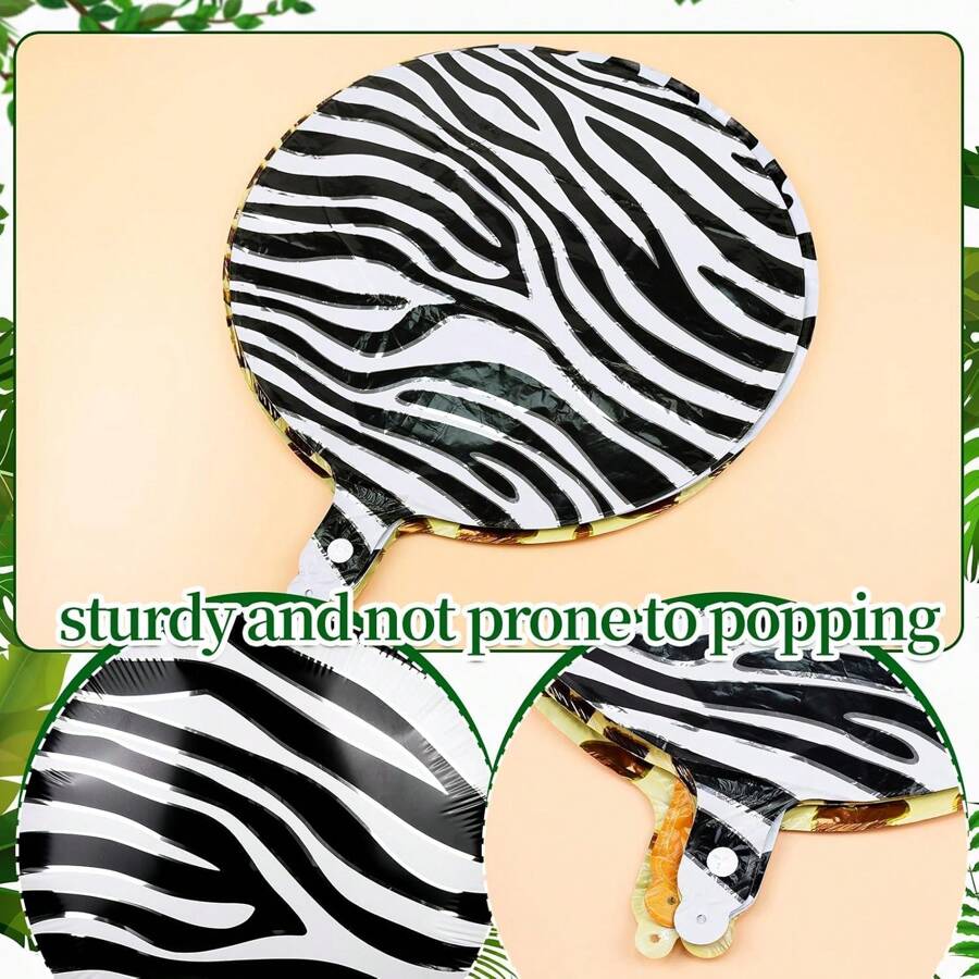 10 18 Inch Zebra Aluminum Foil Balloons With Jungle Animal Patterns ...