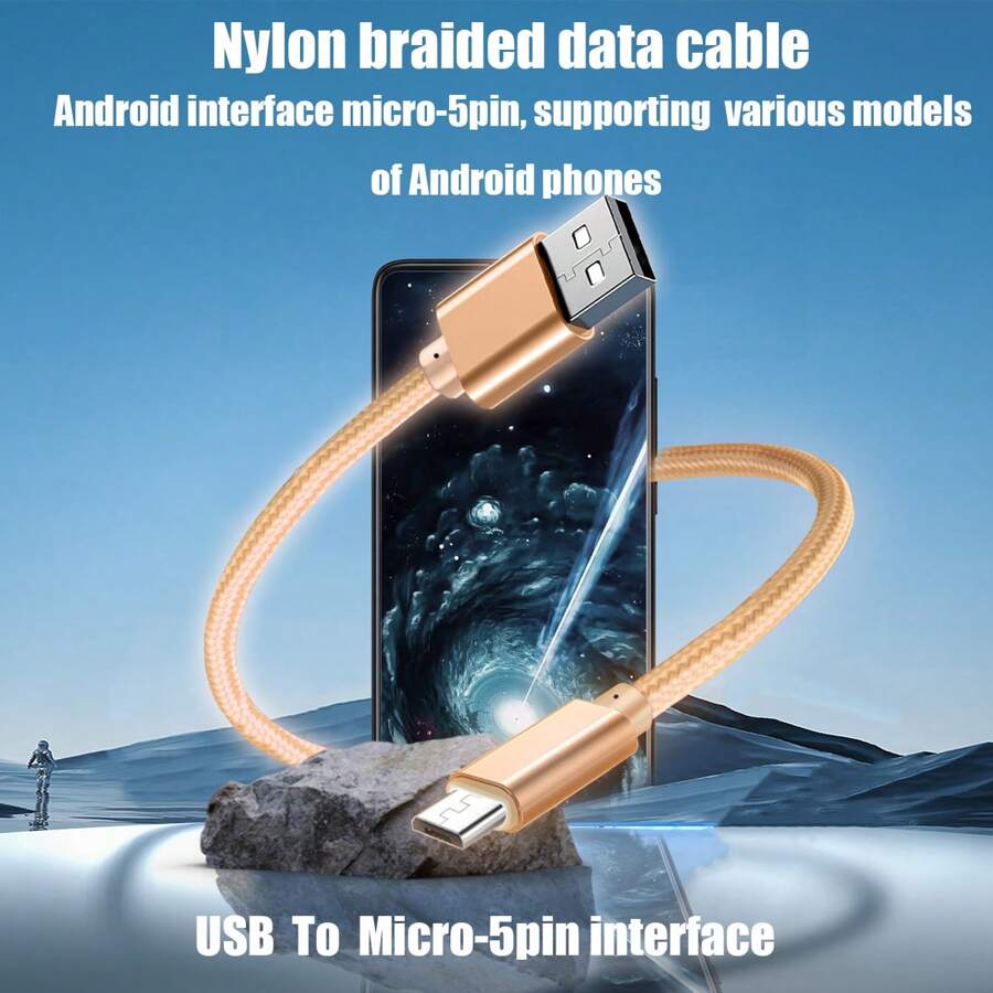 A 1M Gold Braided Material Cable Capable Of Passing 2A Current, Stable ...