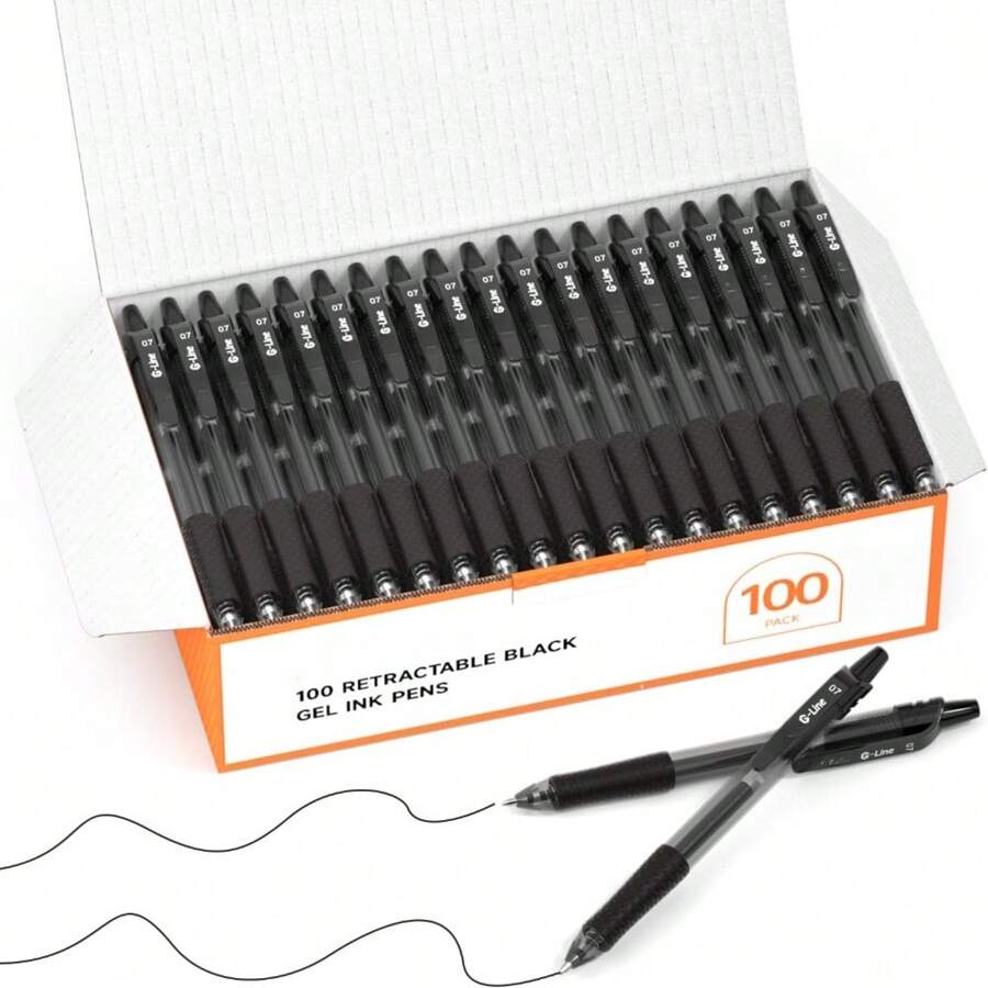 Gel Pens 100 Pack Retractable Medium Point Rollerball Gel Ink Pens ...