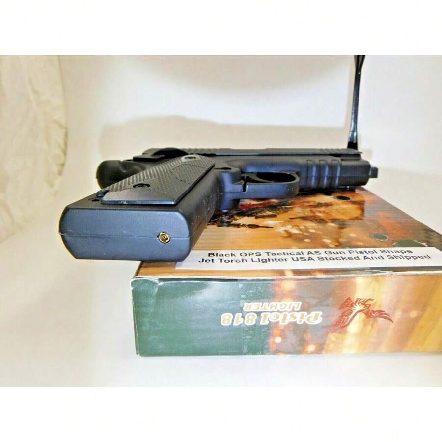 Jet Black OPS Tactical AS Gun Pistol Shape Jet Torch Lighter USA ...