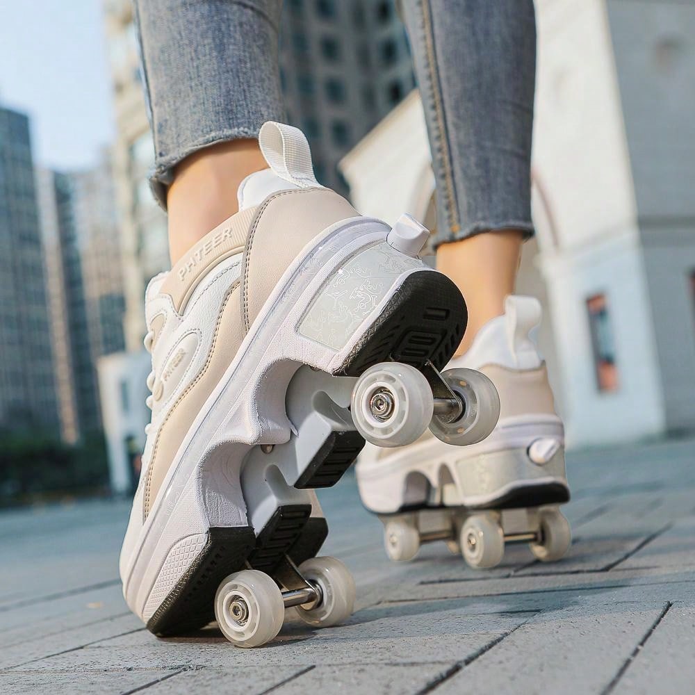 Chaussures de patinage à roulettes transformables à 4 roues pour sports ...