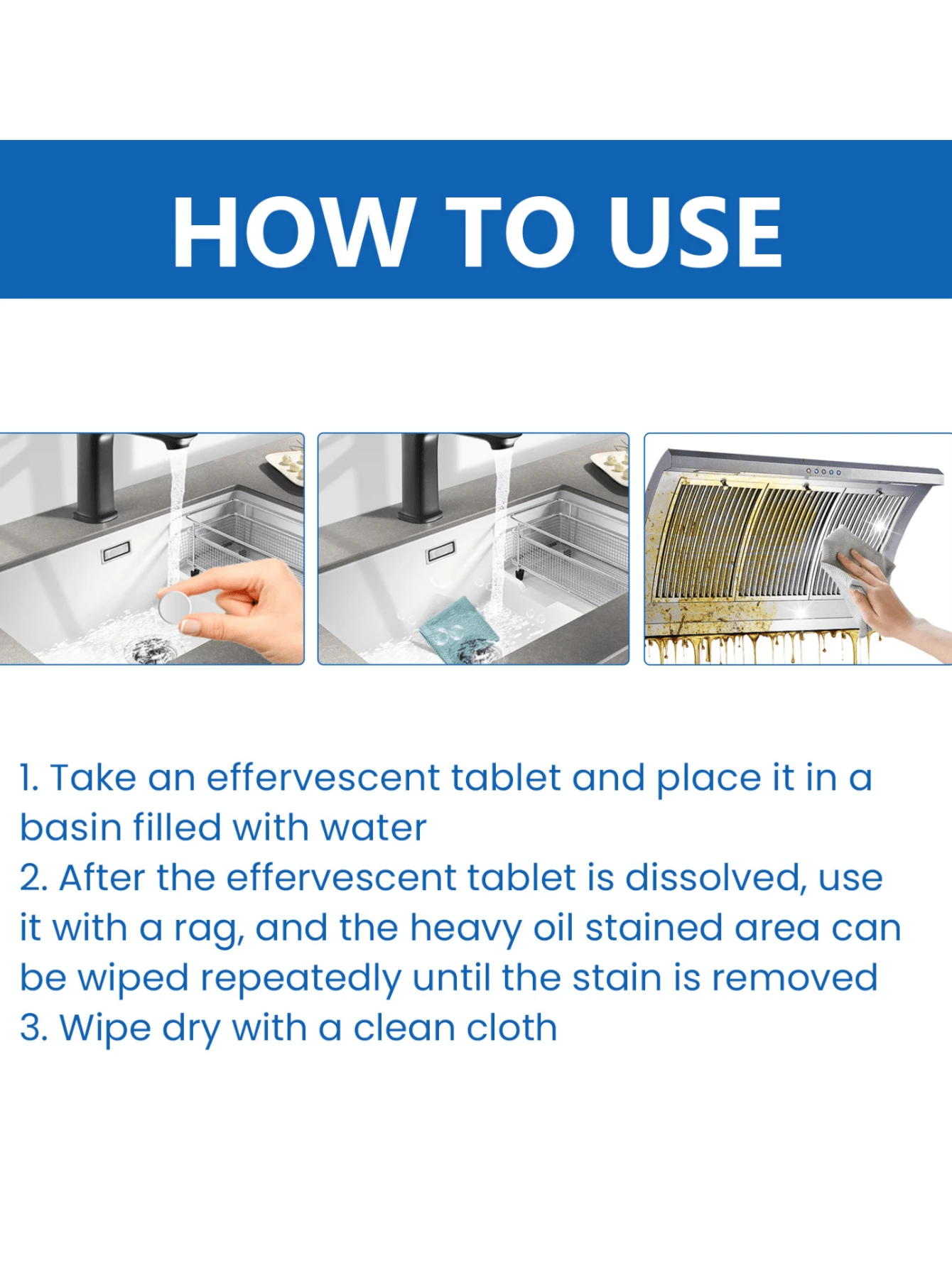 Kitchen Cleaning Effervescent Tablets - Effective For Removing Grease ...