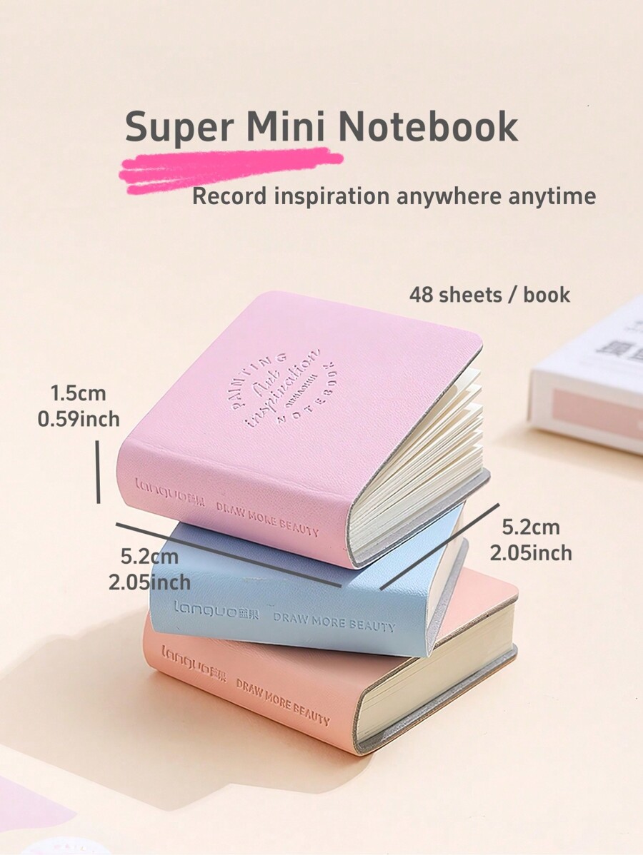 3pcs Super Mini Pocket Book Record Your Inspiration Portable Notepad PU ...