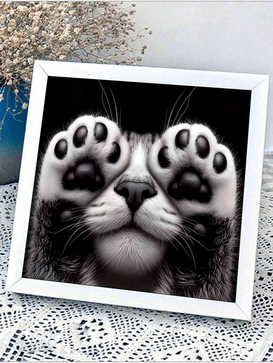 1 zestaw Mischievous Cat 5D zestaw do malowania diamentami, zestaw do ...