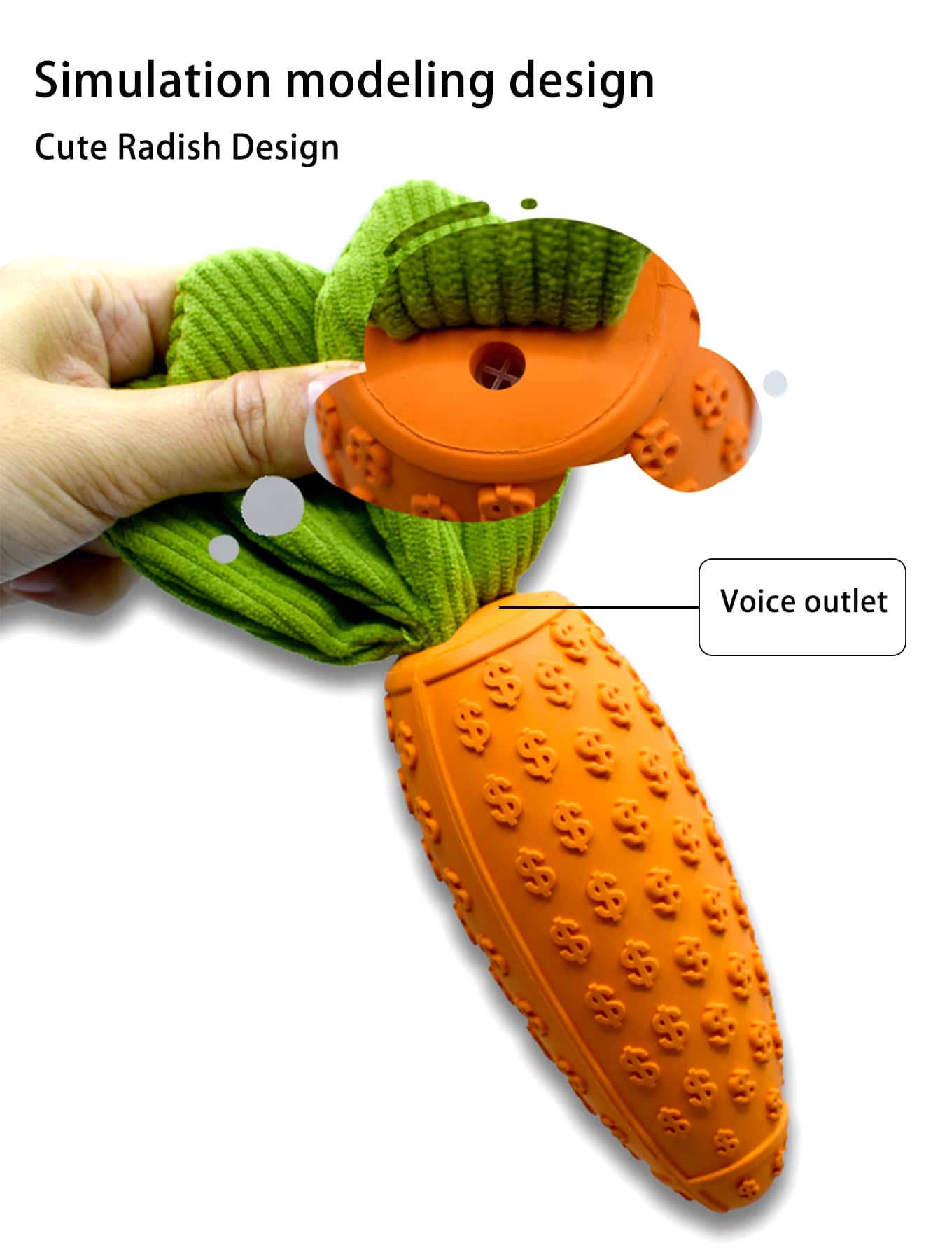 1pc Realistic Carrot Shaped Dog Toy, Rubber Carrot Chew Toy For Large ...