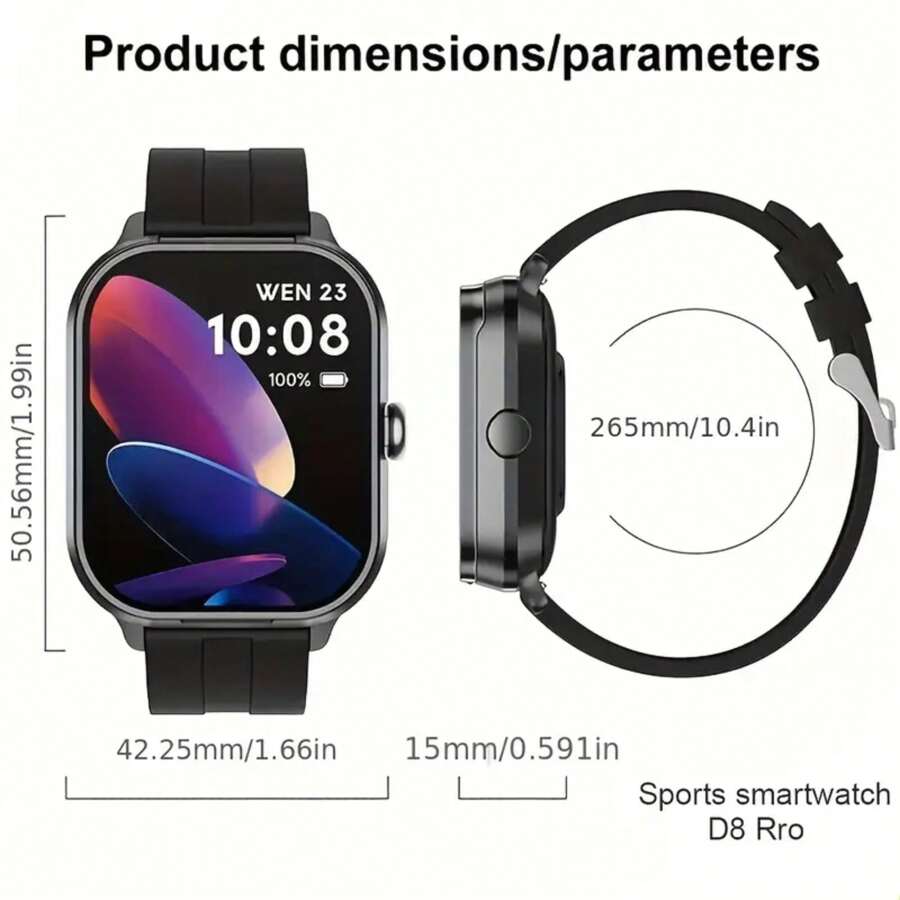 Smartwatch D8pro com fones de ouvido integrados 2 em 1 (atender/discar), Smartwatch esportivo de ...