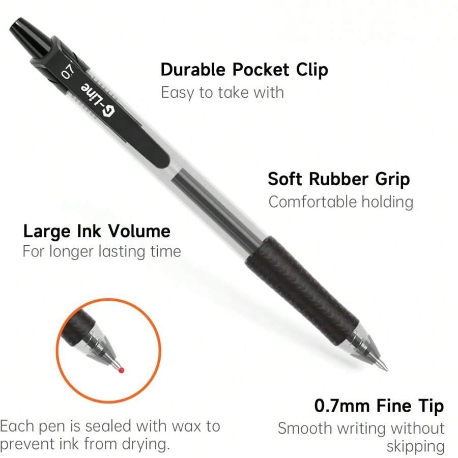 Gel Pens 100 Pack Retractable Medium Point Rollerball Gel Ink Pens ...