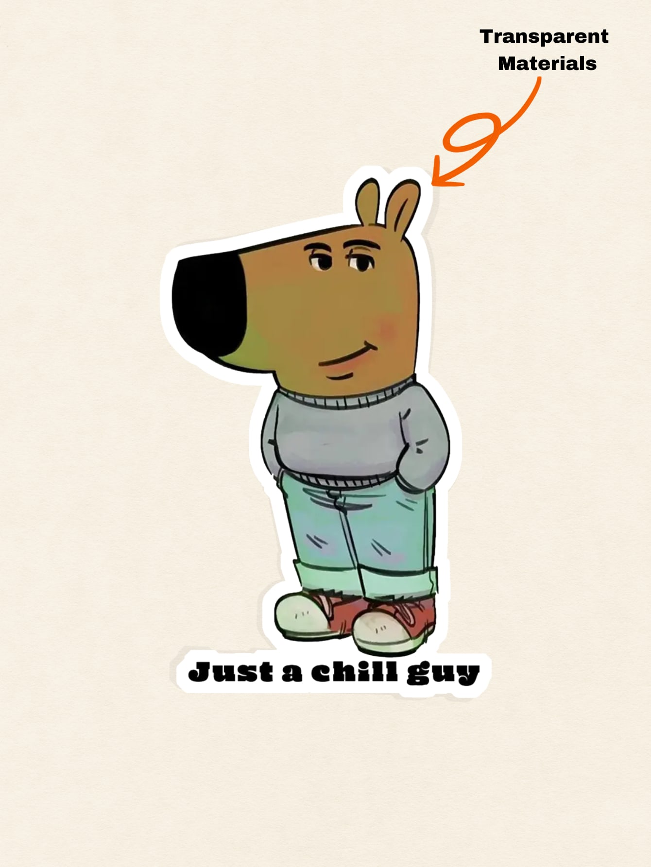 Just A Chill Guy Meme Cut-Out Stickers - Cute & Funny Character ...