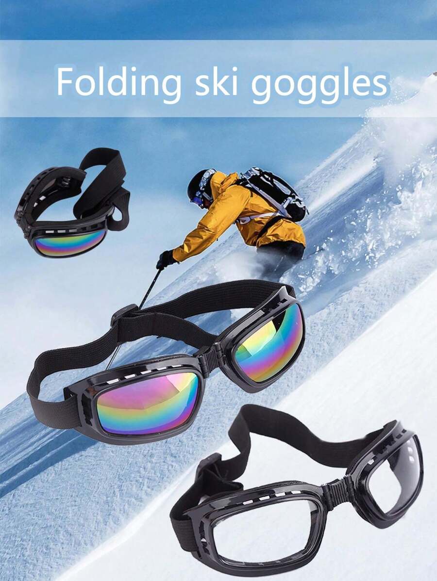 1pc Trendy Foldable Foam Ski Goggles, Outdoor Sports Protective Eyewear ...