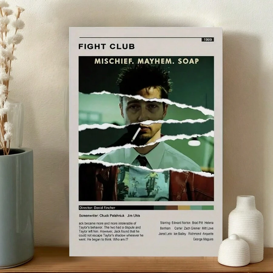 Framed Fight Club Movie Poster Canvas Art Poster And Wall Art Deco For ...