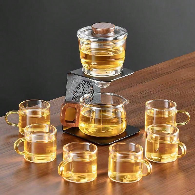 Slouchy Automatic Tea Brewing Device, Glass Tea Set Including Tea Pot ...