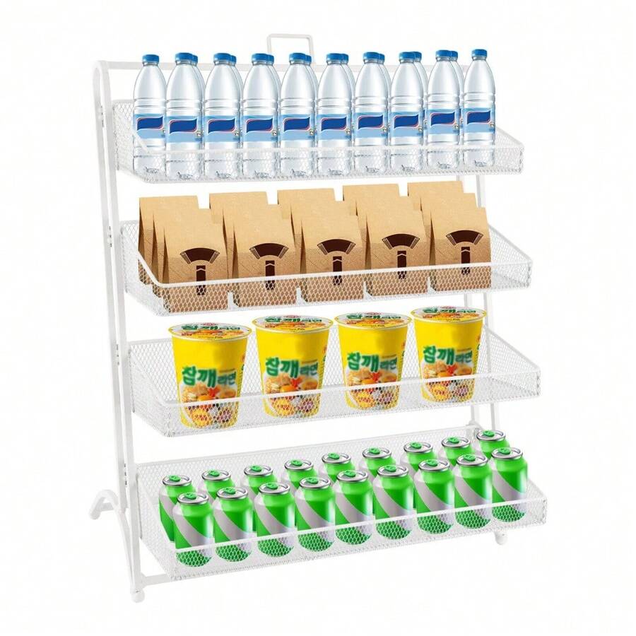 Display Rack Retail Store Shelving Snack Storage Organizer White ...