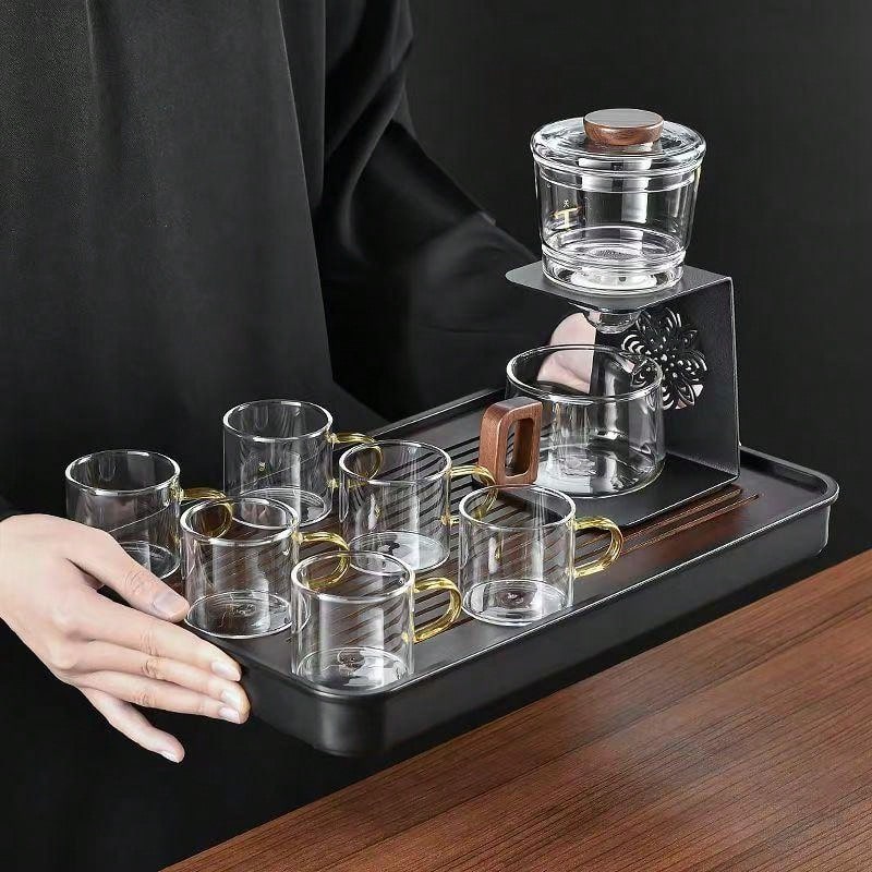 Slouchy Automatic Tea Brewing Device, Glass Tea Set Including Tea Pot ...