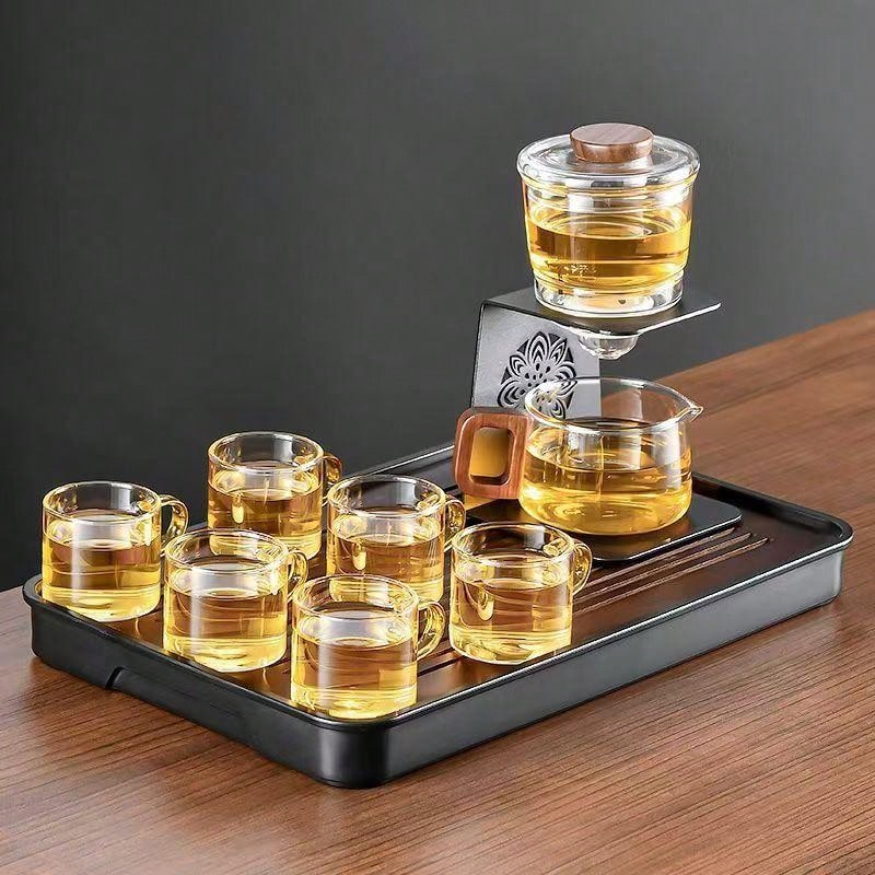 Slouchy Automatic Tea Brewing Device, Glass Tea Set Including Tea Pot ...