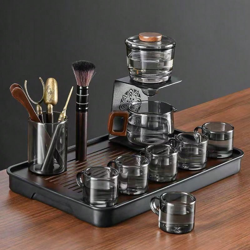 Slouchy Automatic Tea Brewing Device, Glass Tea Set Including Tea Pot ...