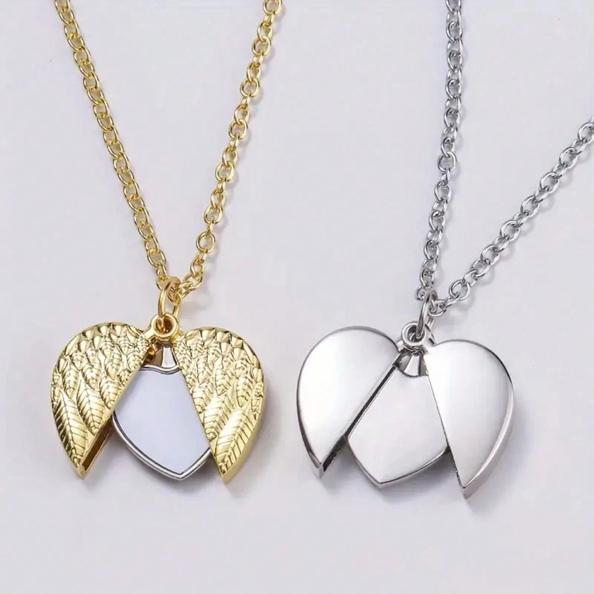 Customized Personalized Angel Wings Necklace Heart-Shaped Small Box ...