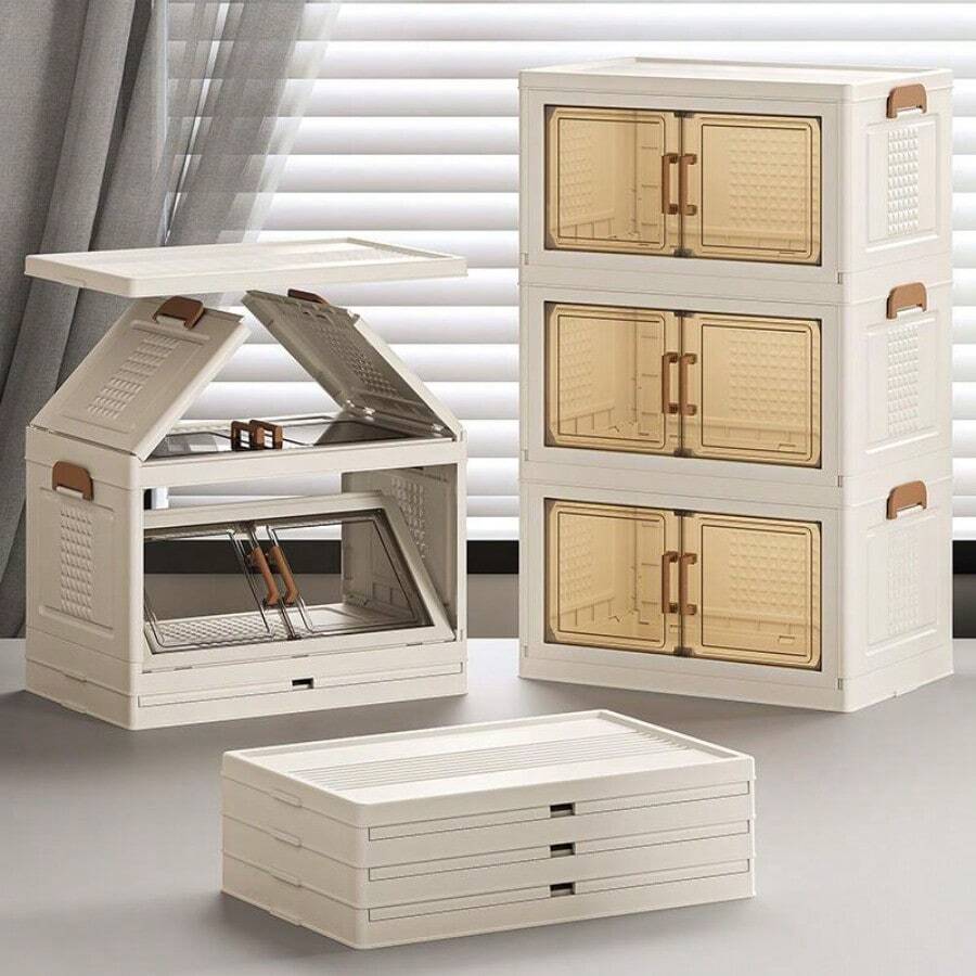 ONAIL Super Large Foldable Storage Box With Lid, Stackable Household ...