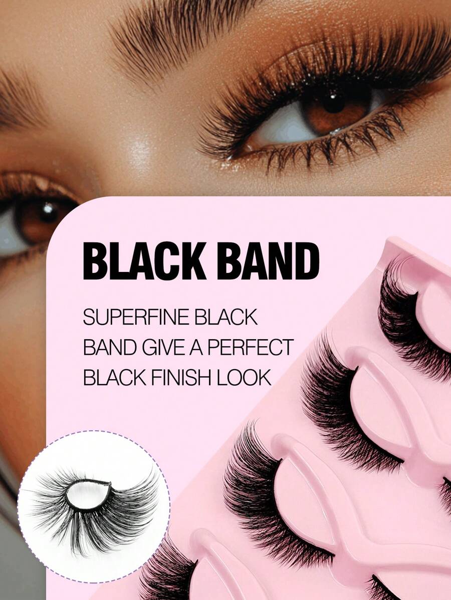 Rikuaild 5 Pairs Cat Eye Lashes Long Lashes Cat Eye Look Wispy Natural ...