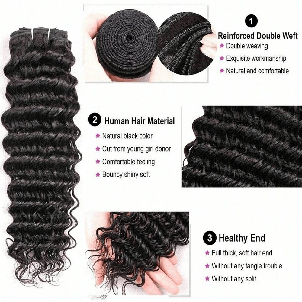 Loose Deep Wave Bundles Human Hair Short Brazilian Curly Wave Bundles ...