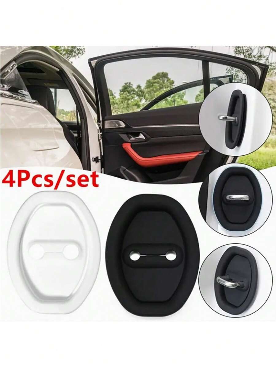 4pcs Car Door Lock Protector, Silicone Door Shock Absorber, Door ...