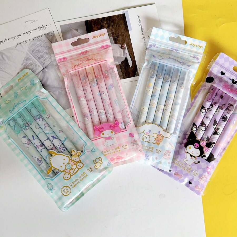 Sanrio Kuromi Neutral Pen, Retractable Ink Pen For Students, High ...