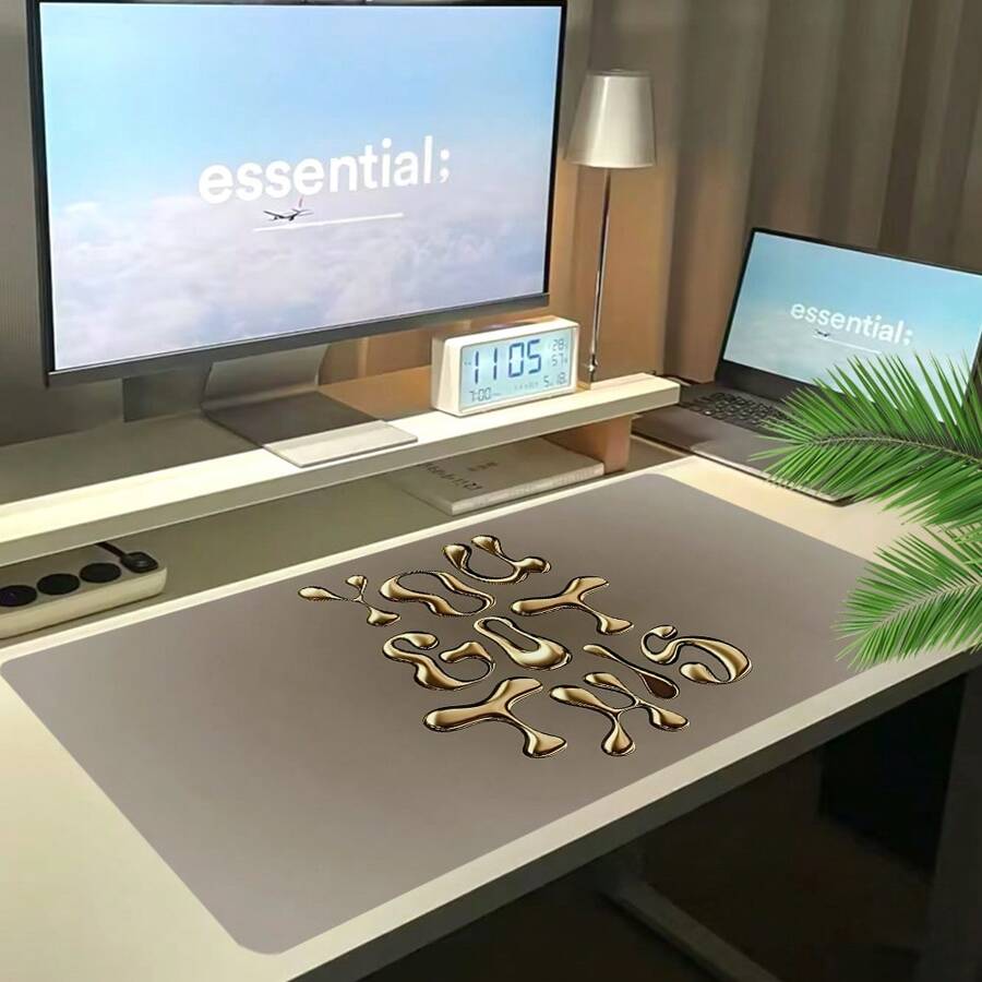 1pc Inspirational Quotes Mouse Pad Golden 3D Text Design Desk Mat Desk ...