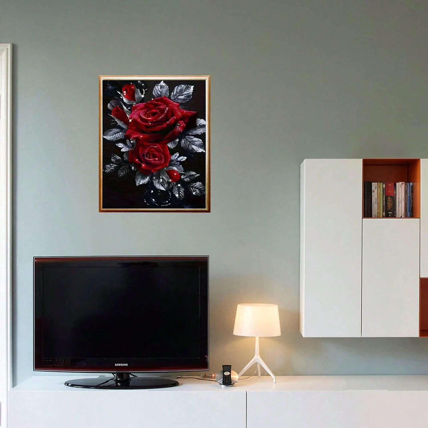 DIY Paint By Numbers For Adults, Canvas Rose Flower Painting Kit, Home ...