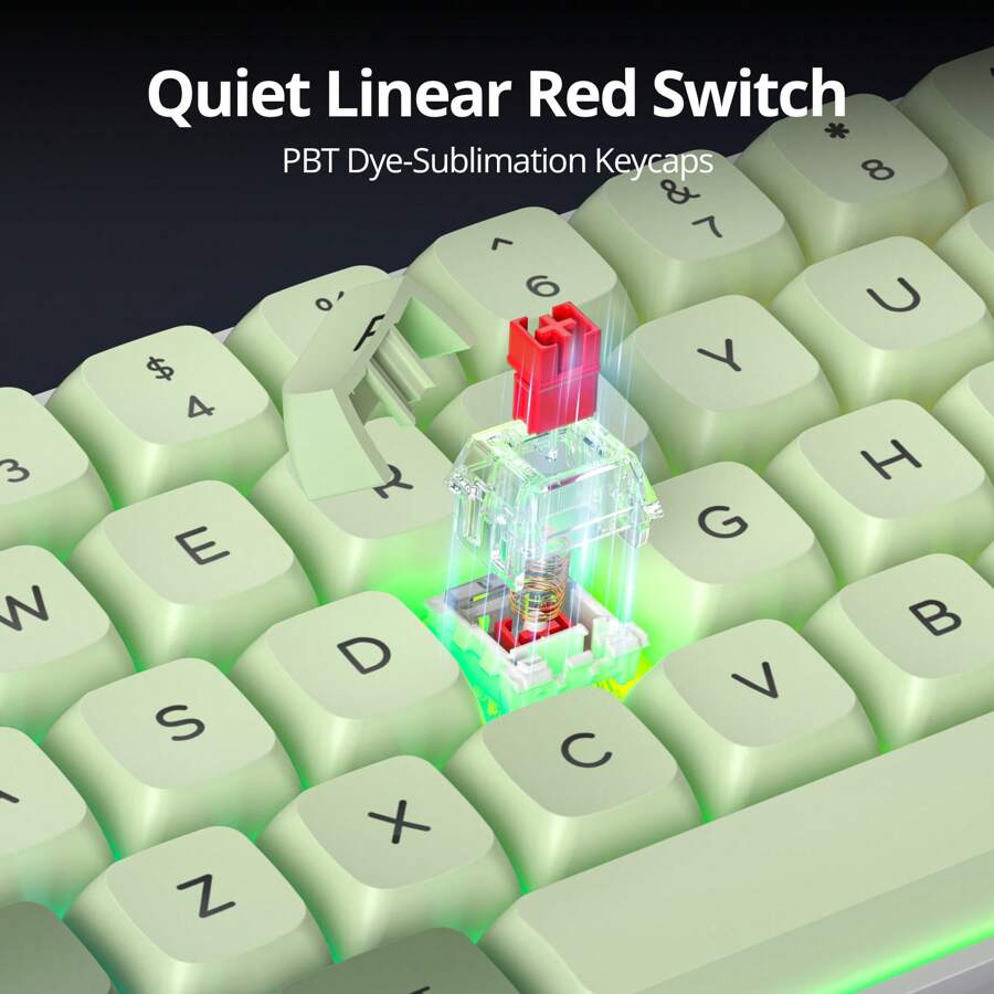 SURMEN Portable 65% Mechanical Gaming Keyboard, 68 Keys Compact Wired ...