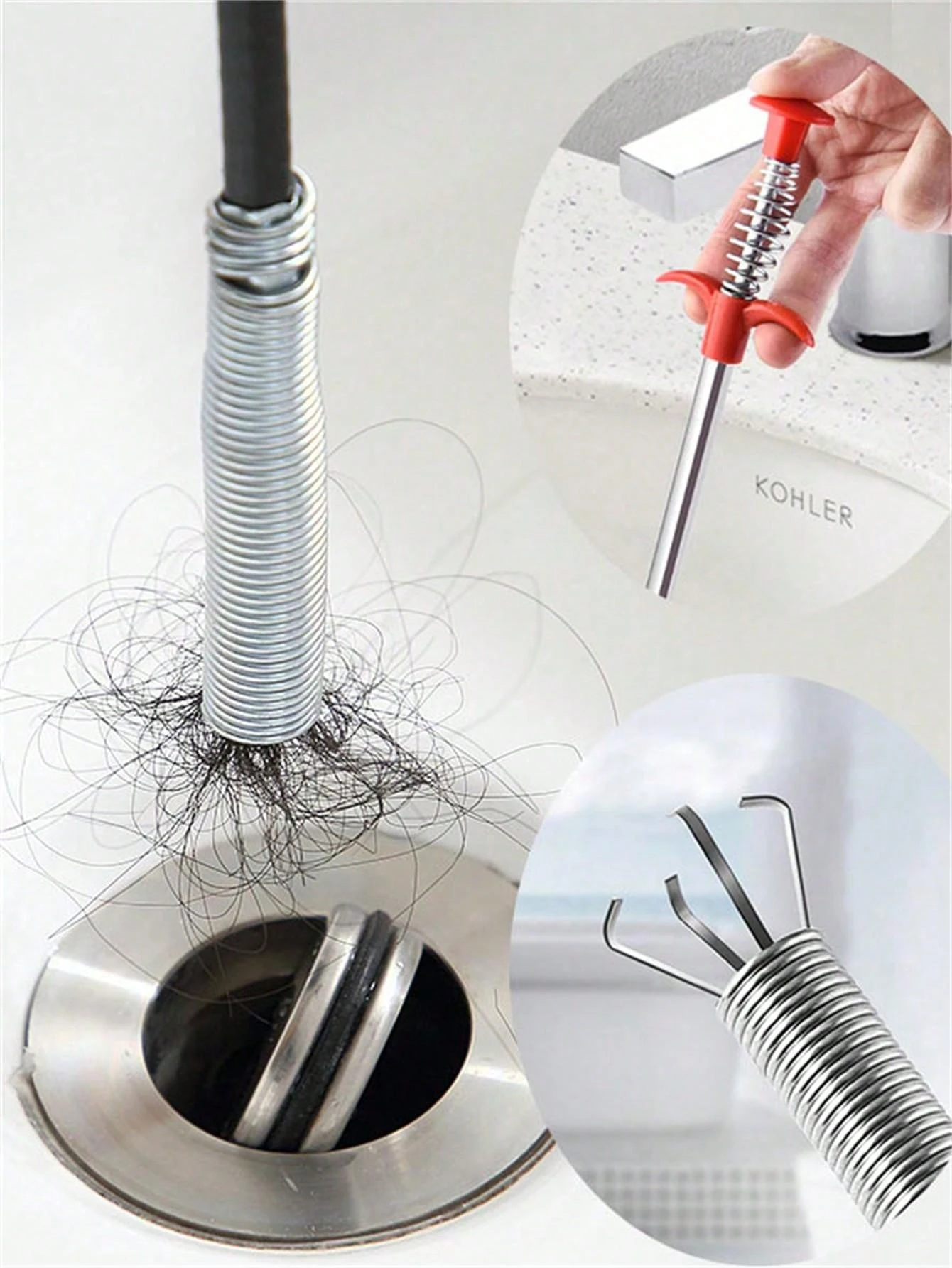 1/2pcs Stainless Steel Drain Unblock Tool With Claw Design, Multi ...