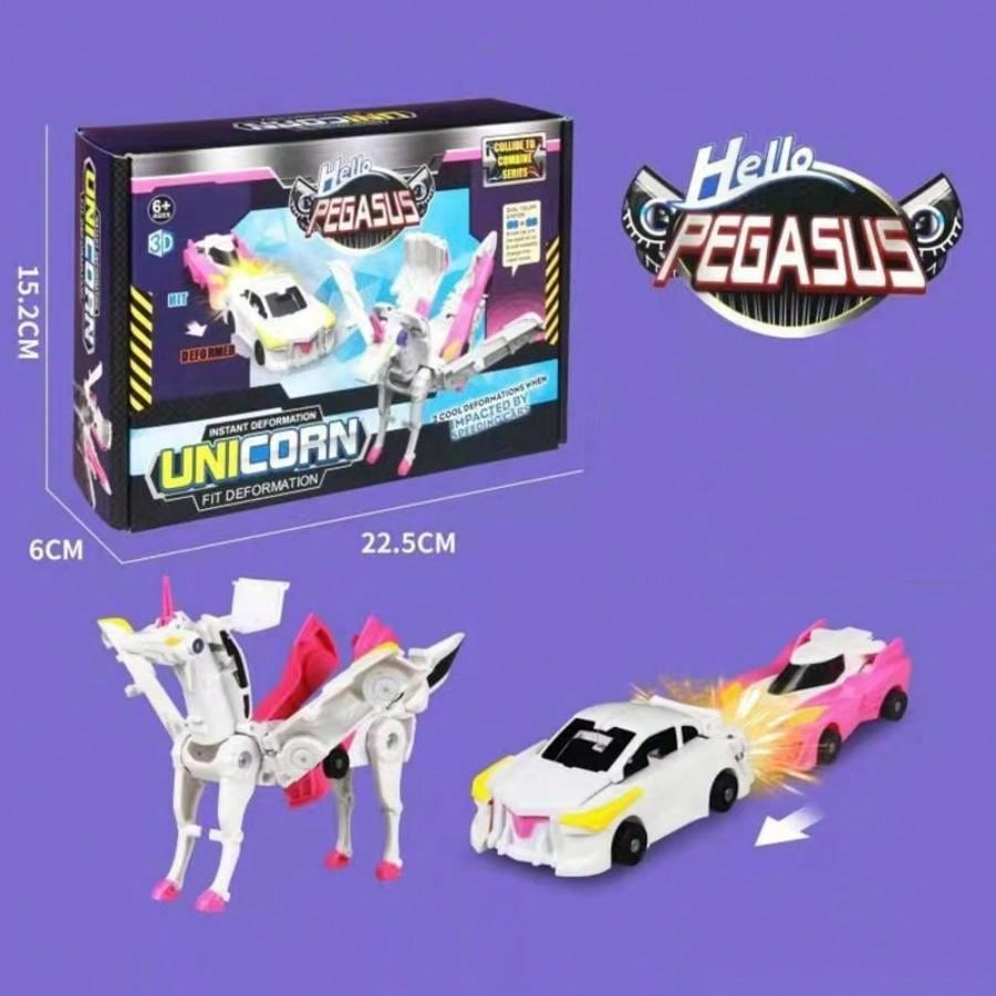 Magic Racing Car 2-In-1 Crashable Transformable Unicorn Pegasus ...