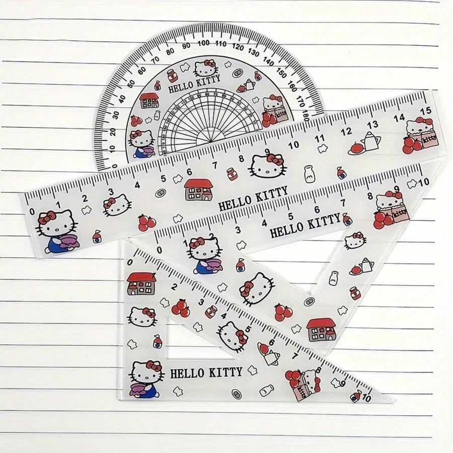 Sanrio 4pcs Hello Kitty & For Cinnamoroll Ruler Set, Plastic ...