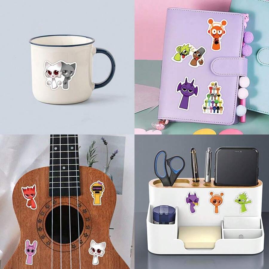 55 Sheets Of Sprunki Vinyl Stickers, Which Can Be Used For Creative ...