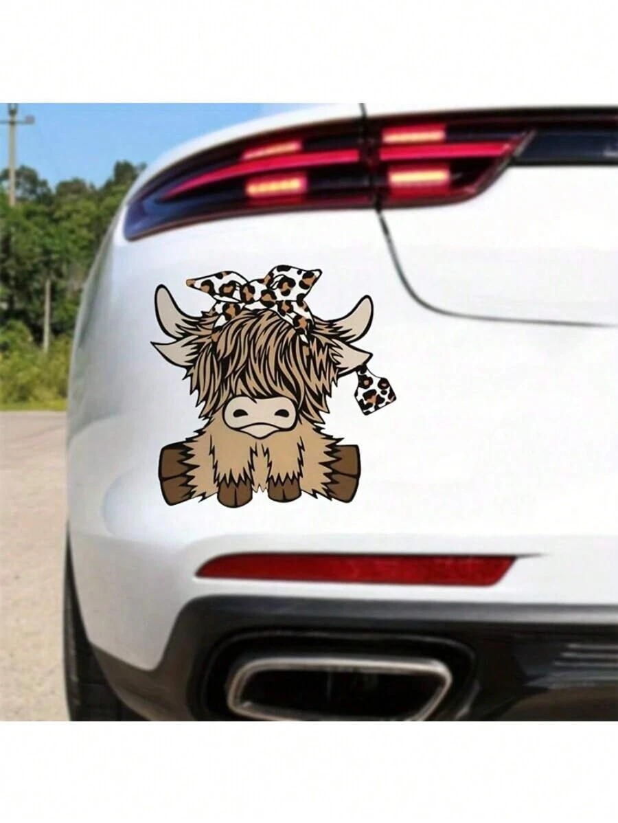 Cute Highland Cow Car Sticker For Car Truck Motorcycle Laptop Water ...